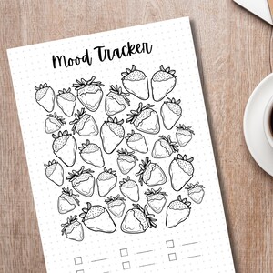 Strawberry Mood Tracker - PRINTABLE Journal Page - Planner Page ...