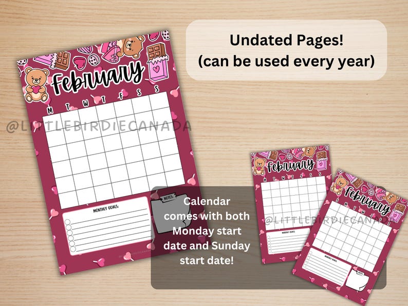 February Journal Bundle - Teddy Bear - PRINTABLE Journal Pages - PRE ...