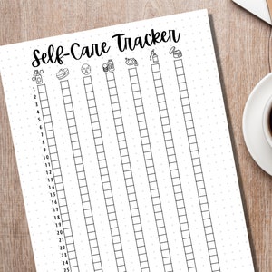 Self Care Tracker PRINTABLE Journal Page Planner Page Monthly Tracker ...