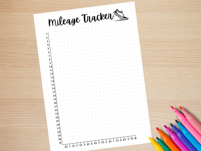 Mileage Tracker - PRINTABLE Journal Page - Fitness Tracker - Health ...