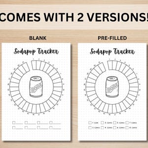 Soda Pop Tracker - PRINTABLE Journal Page - Health Tracker - Caffeine ...