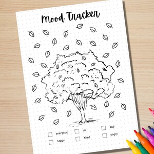 Leaves Mood Tracker - PRINTABLE Journal Page - Planner Page - Feelings ...