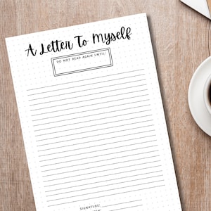A Letter to Myself - PRINTABLE Journal Page - Letter to Yourself ...