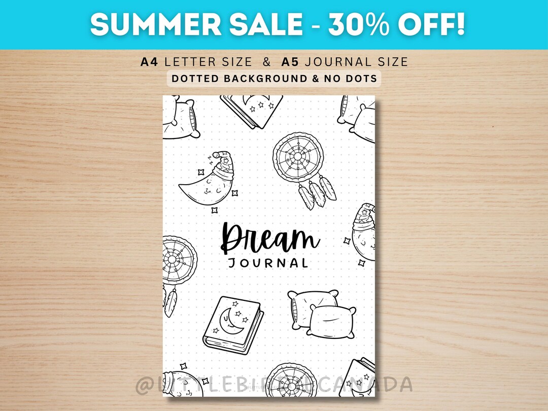 Dream Journal Title Page - PRINTABLE Journal Page - Sleep Journal ...