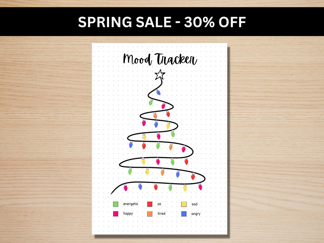 Christmas Tree Mood Tracker A5 Journal Page PRINTABLE Tracker Daily ...