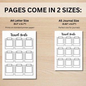 Travel Goals - PRINTABLE Journal Page - Planner Page - Travel List ...