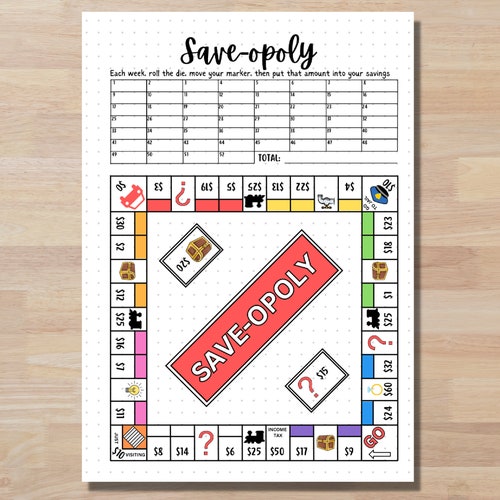 Buy Saveopoly Savings Challenge Printable Bullet Journal Savings Online ...