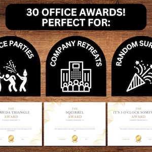 30 Funny Office Awards - Funny Employee Award - Work Award - Coworker ...