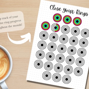 Exercise Rings Fitness Tracker - PRINTABLE Journal Page - Planner Page ...