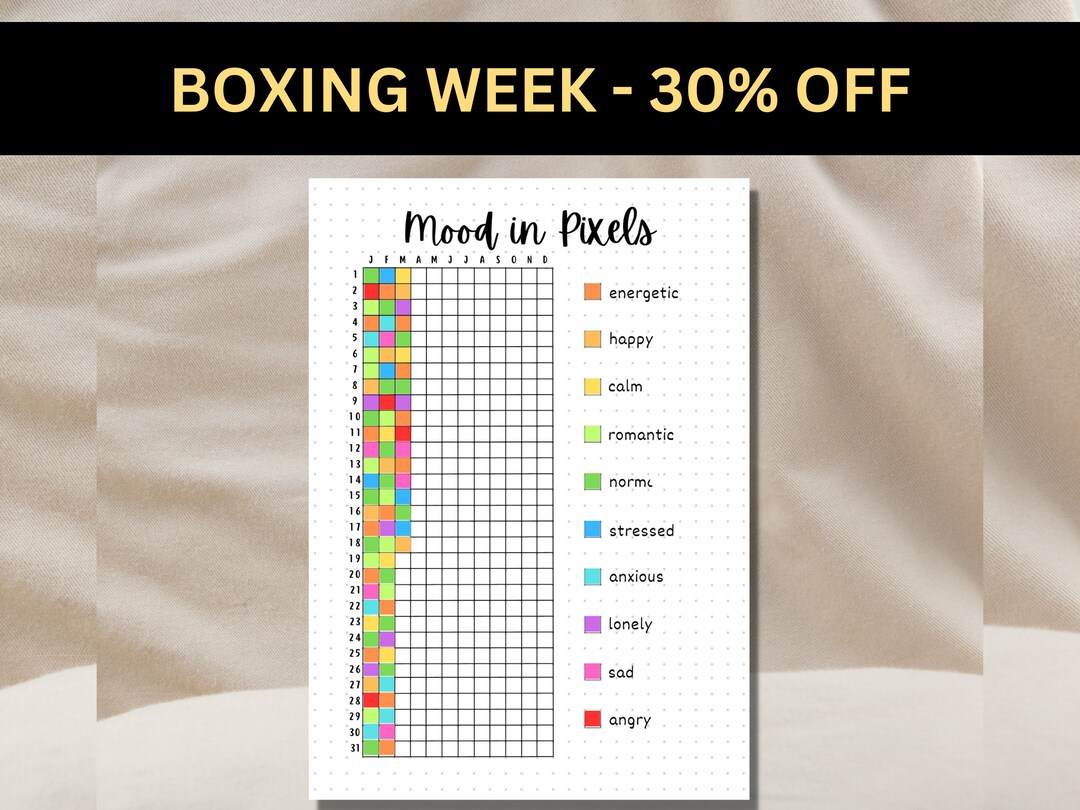 Mood in Pixels A5 Journal Page Printable Tracker Daily Tracker Daily ...