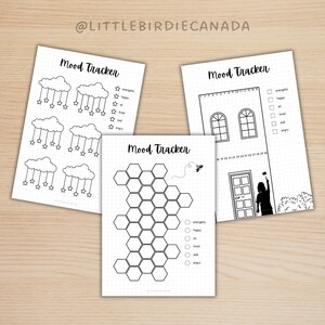 Mood Trackers Bundle - PRINTABLE Journal Pages - Digital Planner Pages ...