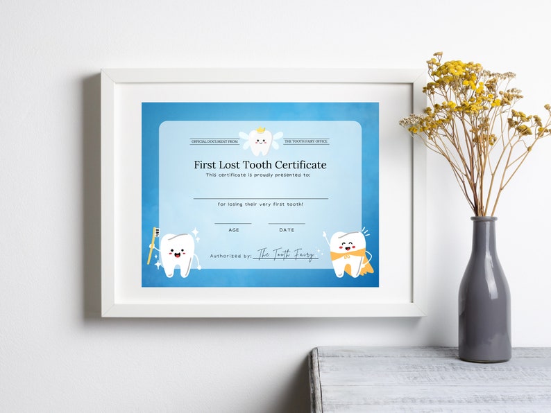 First Lost Tooth Certificate Tooth Fairy Award First Lost - Etsy