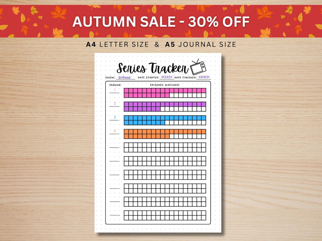 Buy Series Tracker PRINTABLE Journal Page Episode Tracker Printable ...