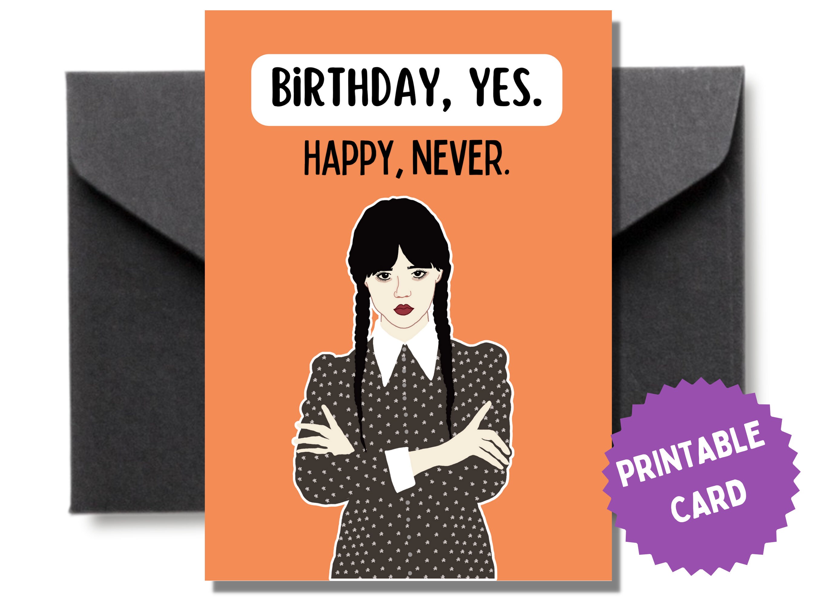 Wednesday Addams Birthday Card Wednesday Birthday Card Jenna - Etsy Canada