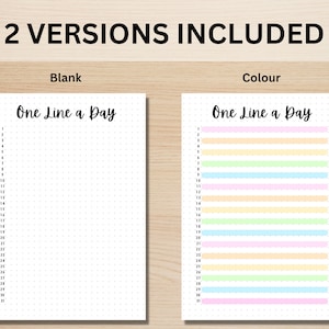 One Line A Day - PRINTABLE Journal Page - Planner Page - Memory Tracker ...