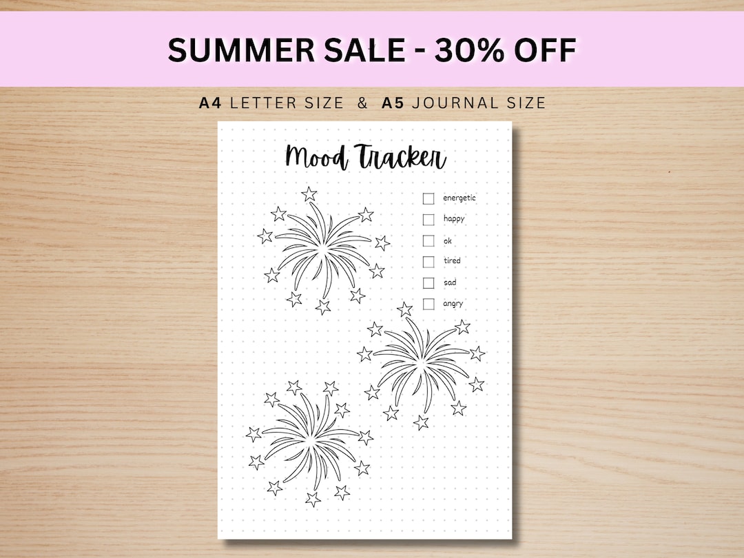 Fireworks Mood Tracker PRINTABLE Journal Page Planner Page Daily ...