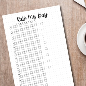 Rate My Day - PRINTABLE Journal Page - Printable Planner Page - Daily ...