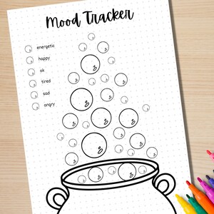 Cauldron Mood Tracker - PRINTABLE Journal Page - Planner Page - Daily ...