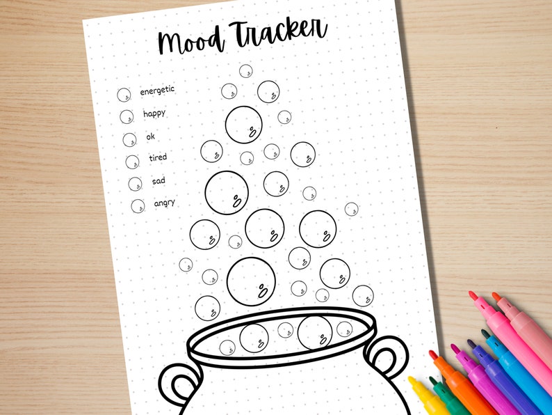 Cauldron Mood Tracker - PRINTABLE Journal Page - Planner Page - Daily ...