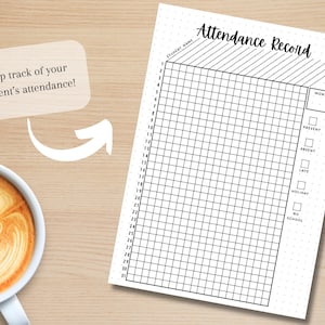 Attendance Record Tracker - PRINTABLE Teacher Planner Page - Track ...
