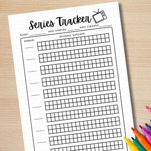 Series Tracker - PRINTABLE Journal Page - Episode Tracker - Printable ...