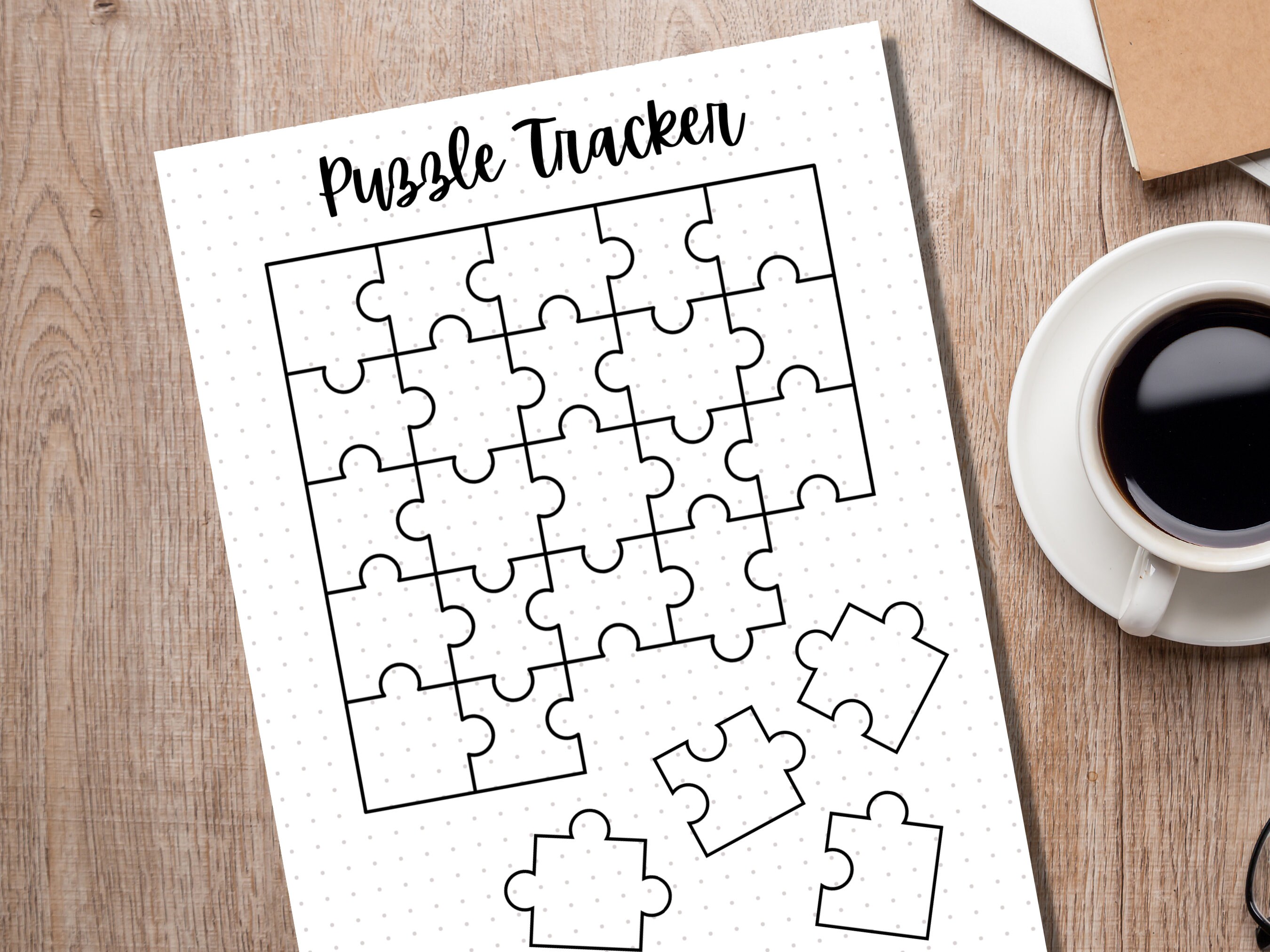 Puzzle Tracker - PRINTABLE Journal Page - Planner Page - Habit Tracker ...
