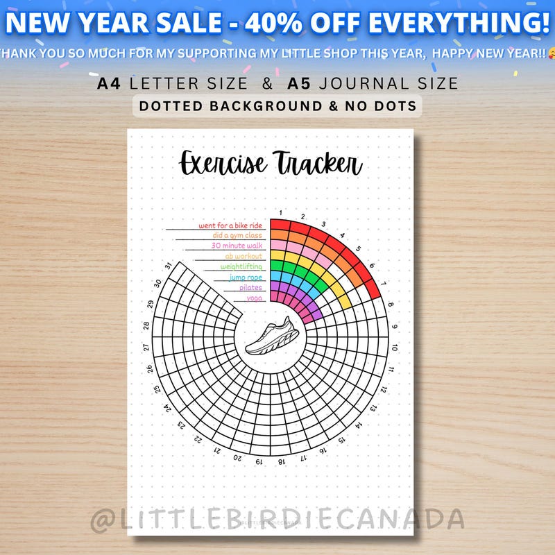 Workout Flower Tracker - Etsy