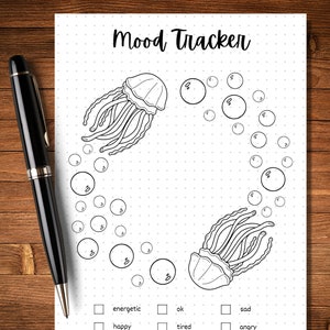 Jellyfish Mood Tracker - PRINTABLE Journal Page - Planner Page ...