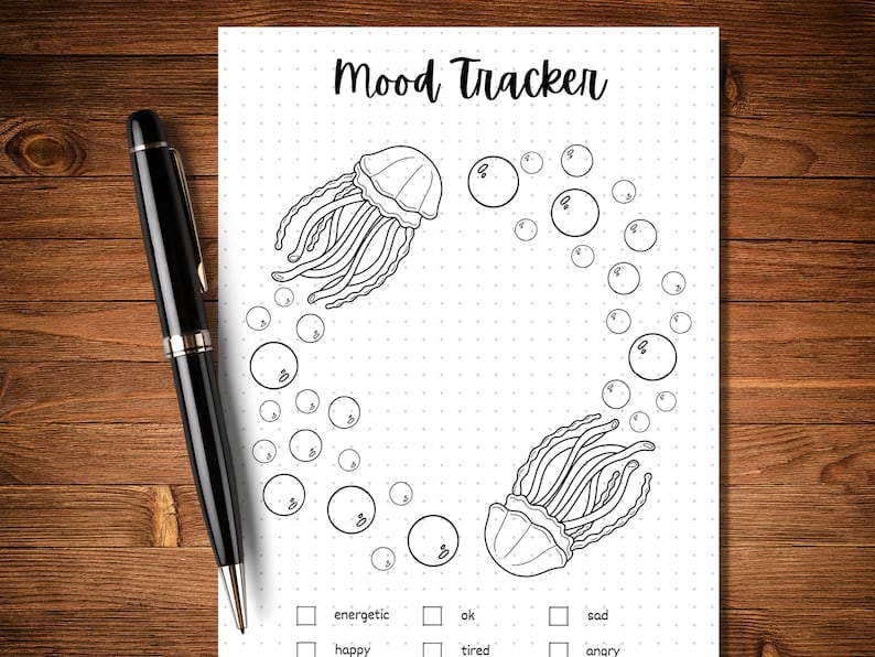 Jellyfish Mood Tracker - PRINTABLE Journal Page - Planner Page ...