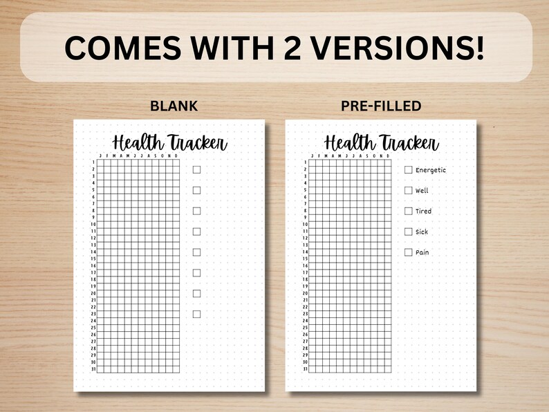 Health Tracker - PRINTABLE Journal Page - Medical Tracker - Pain ...