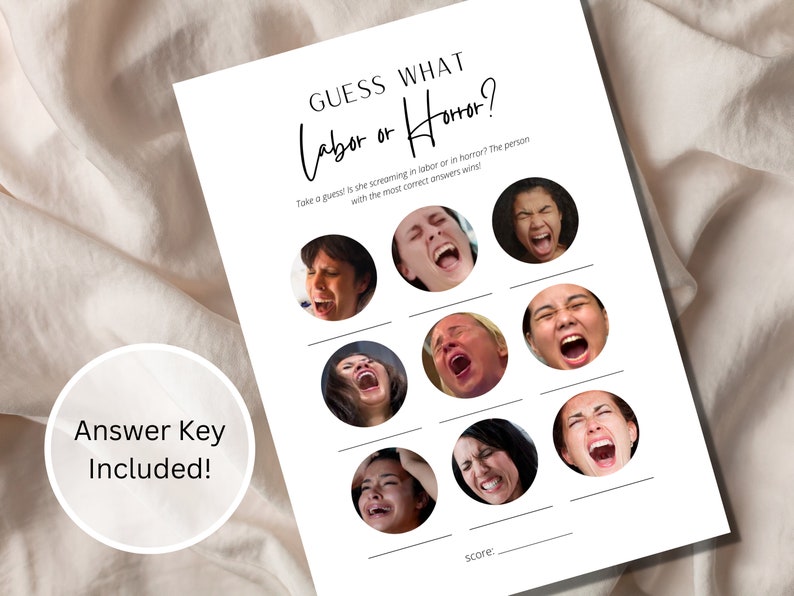 Labor or Horror Funny Baby Shower Game Minimalist Funny Baby - Etsy ...