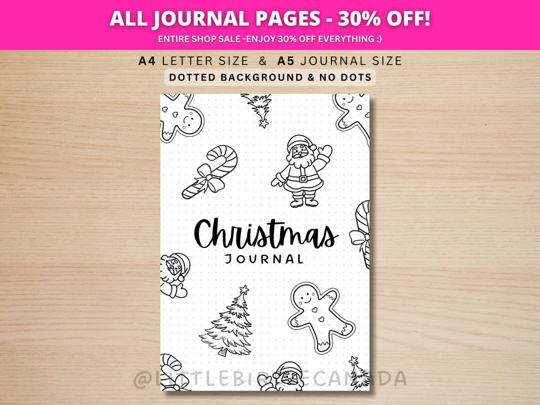 Christmas Journal Title Page - PRINTABLE Journal Page - Christmas ...