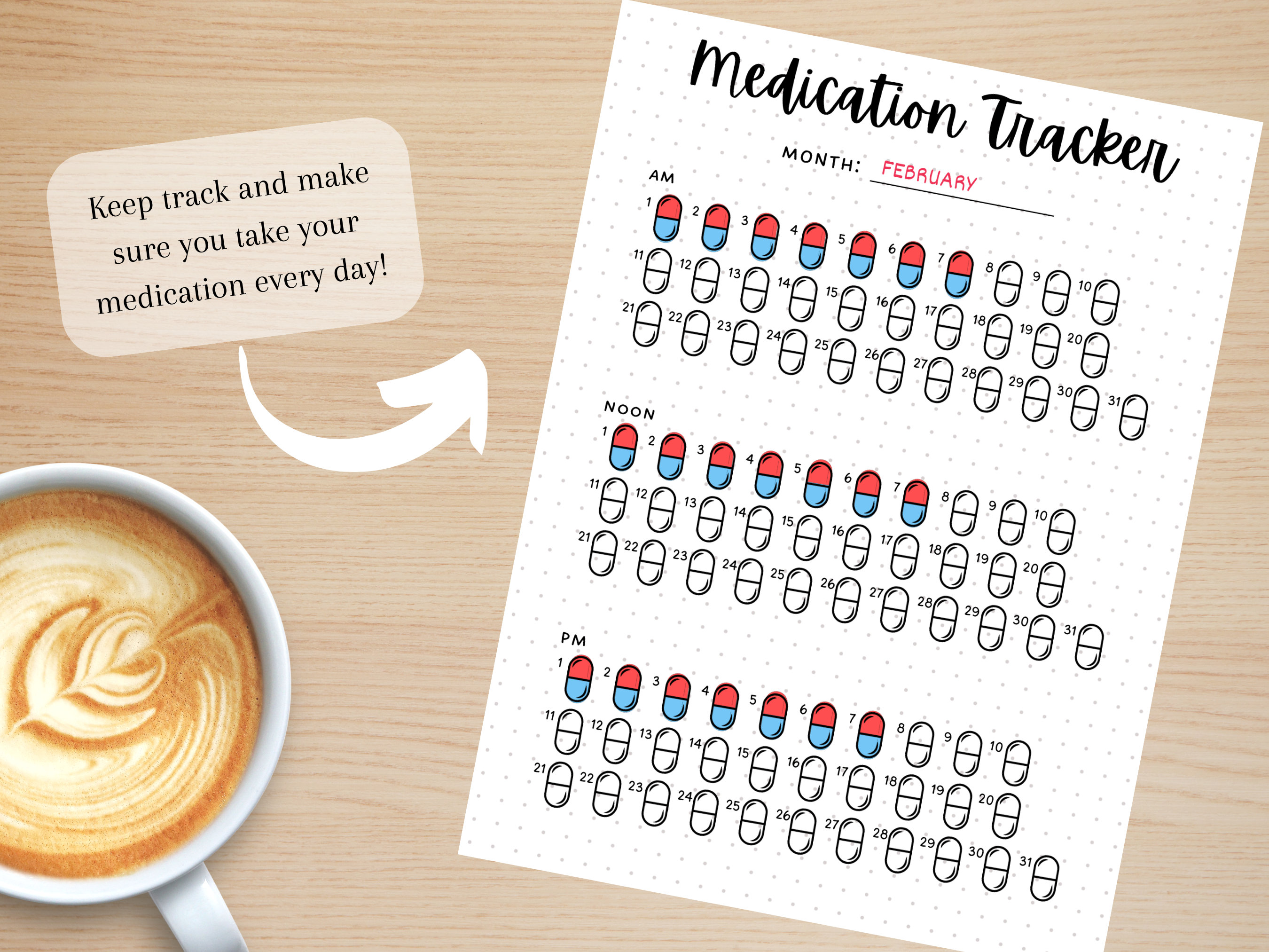 Medication Monthly Tracker - PRINTABLE Journal Page - Medication ...