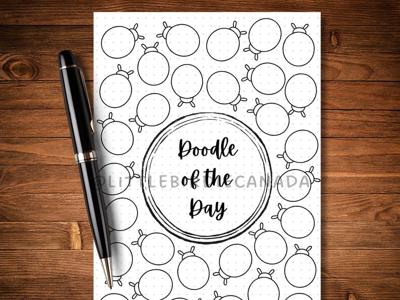 Ladybug Doodle of the Day - PRINTABLE Journal Page - Ladybug Theme ...