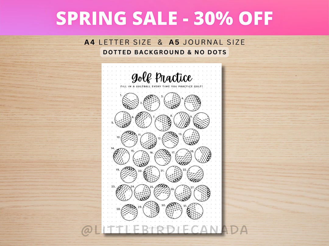 Golf Practice Tracker PRINTABLE Journal Page Habit Tracker Sports ...