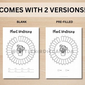 Plant Watering Tracker Monthly - PRINTABLE Journal Page - Planner Page ...
