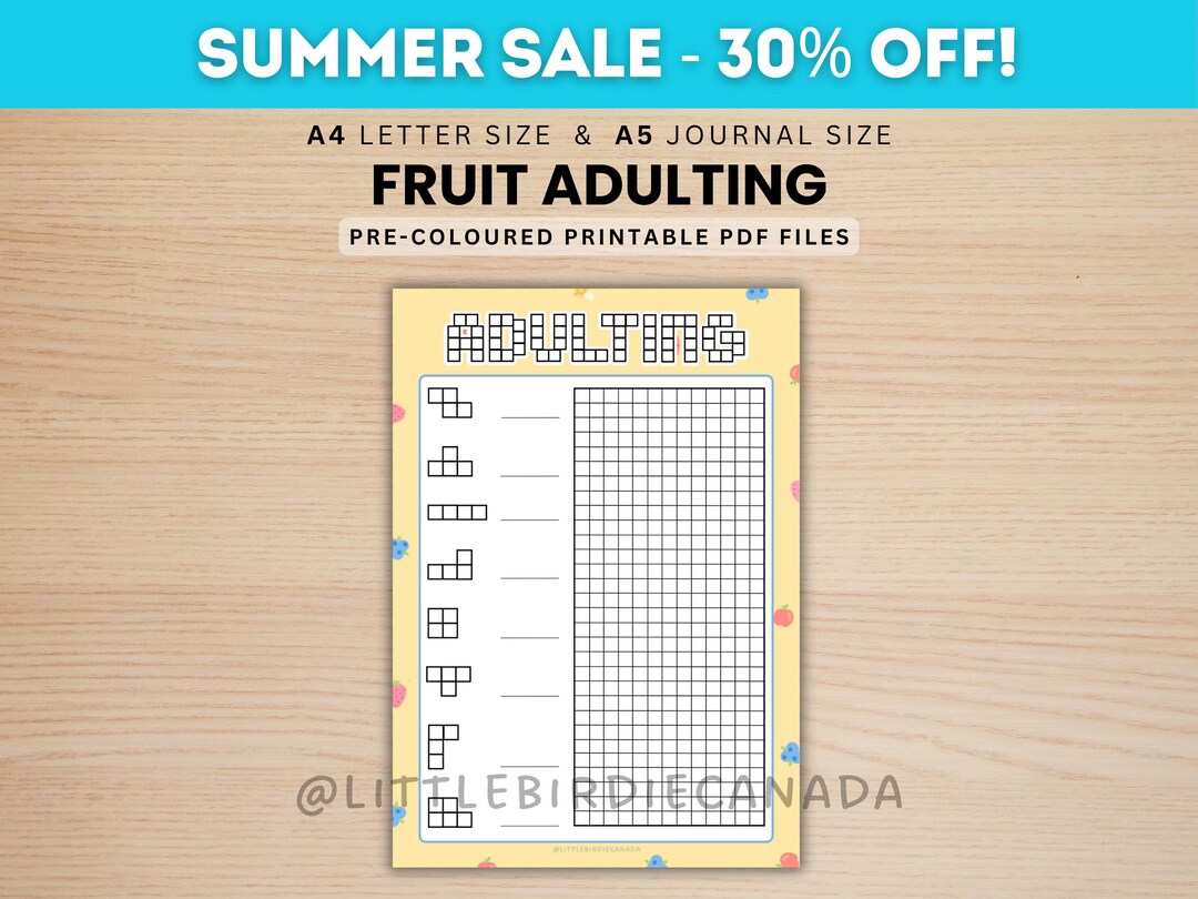 Fruit Adulting Tracker - PRINTABLE Journal Page - Colored Journal Page ...