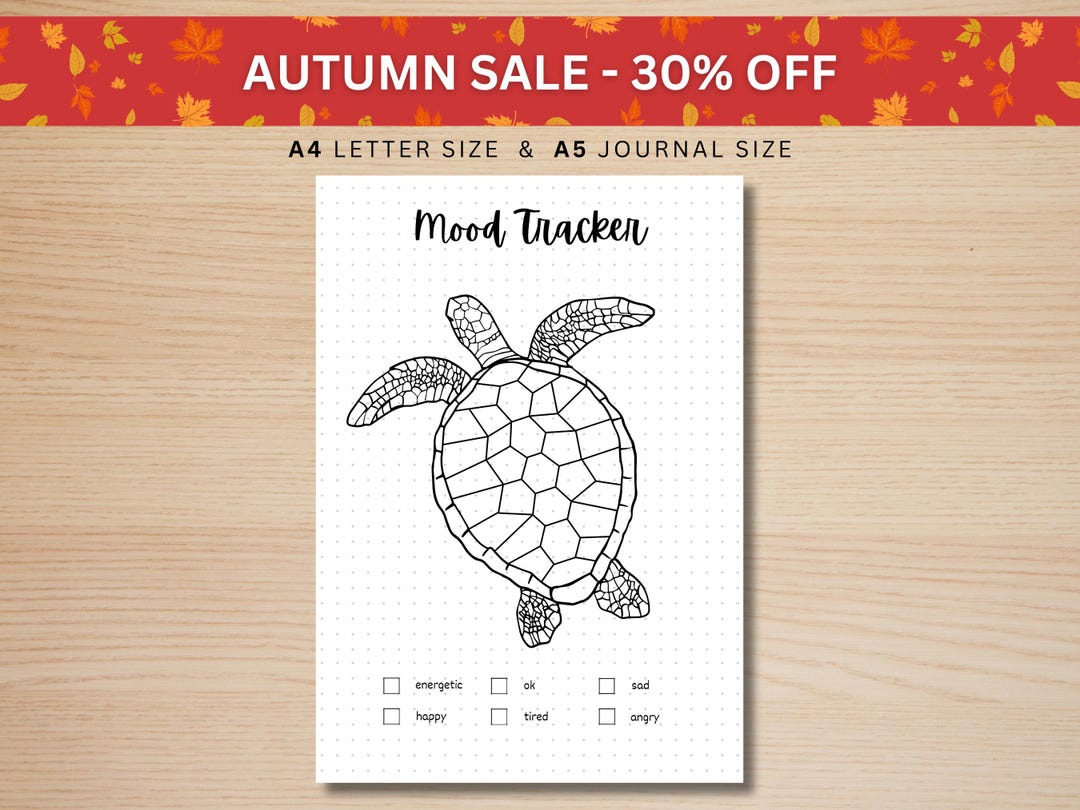 Turtle Mood Tracker PRINTABLE Journal Page Planner Page Feelings ...