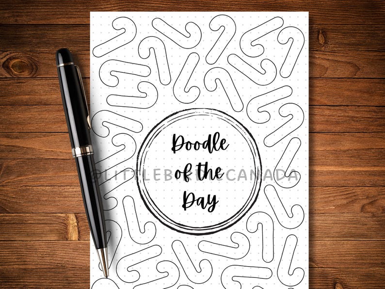 Candy Cane Doodle of the Day - PRINTABLE Journal Page - North Pole ...