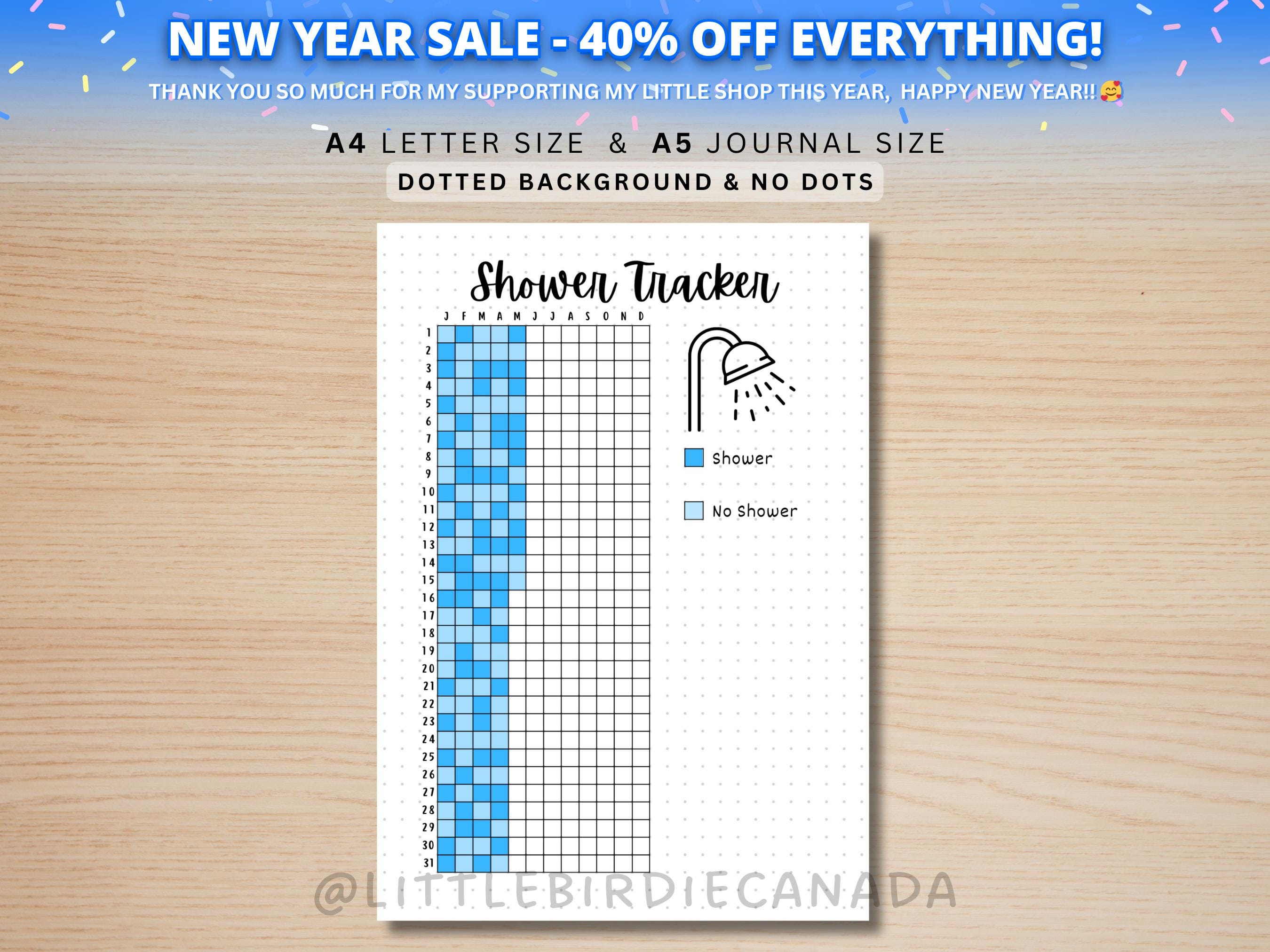 Shower Tracker - PRINTABLE Journal Page - Planner Page - Daily Tracker ...