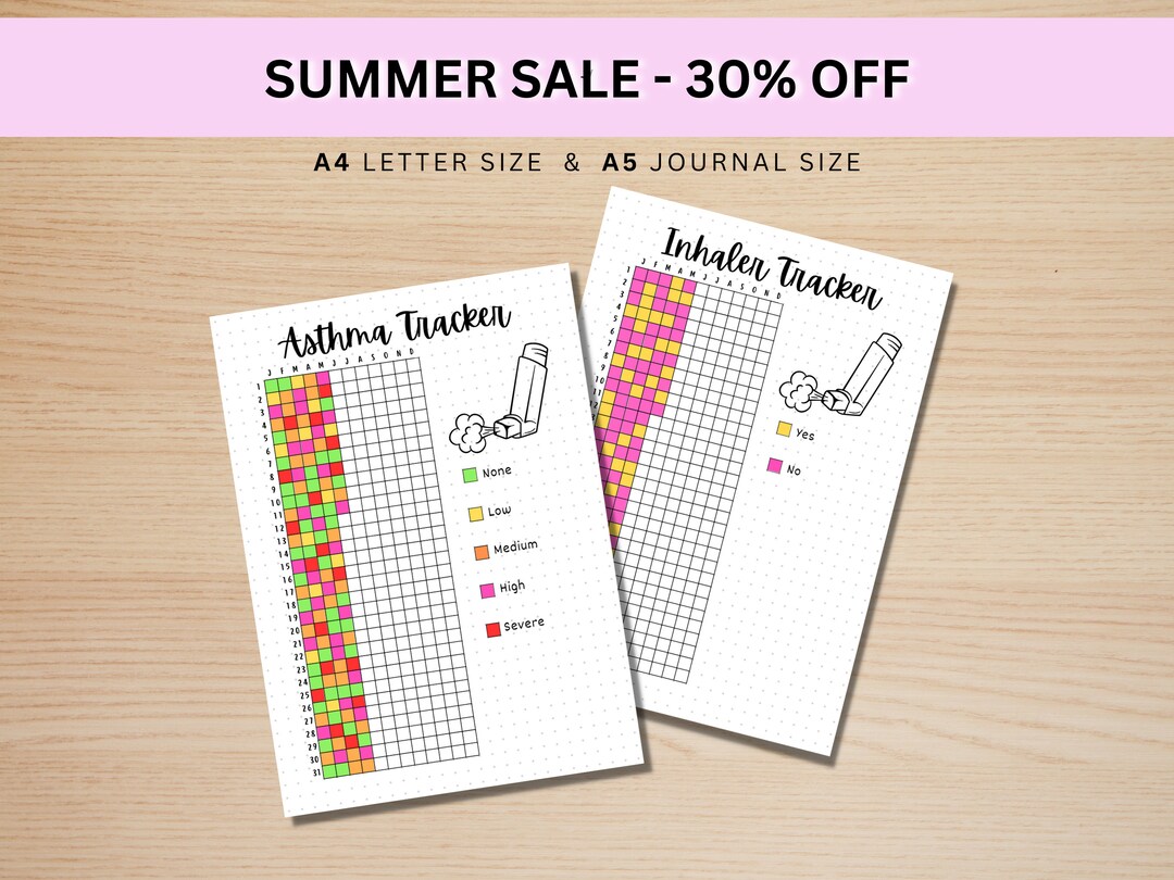 Asthma Tracker PRINTABLE Journal Page Inhaler Tracker Health Tracker ...