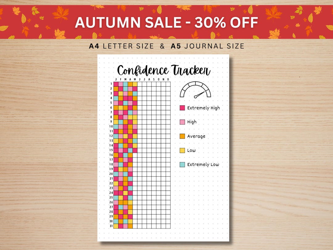 Confidence Tracker PRINTABLE Journal Page Planner Page Track Confidence ...
