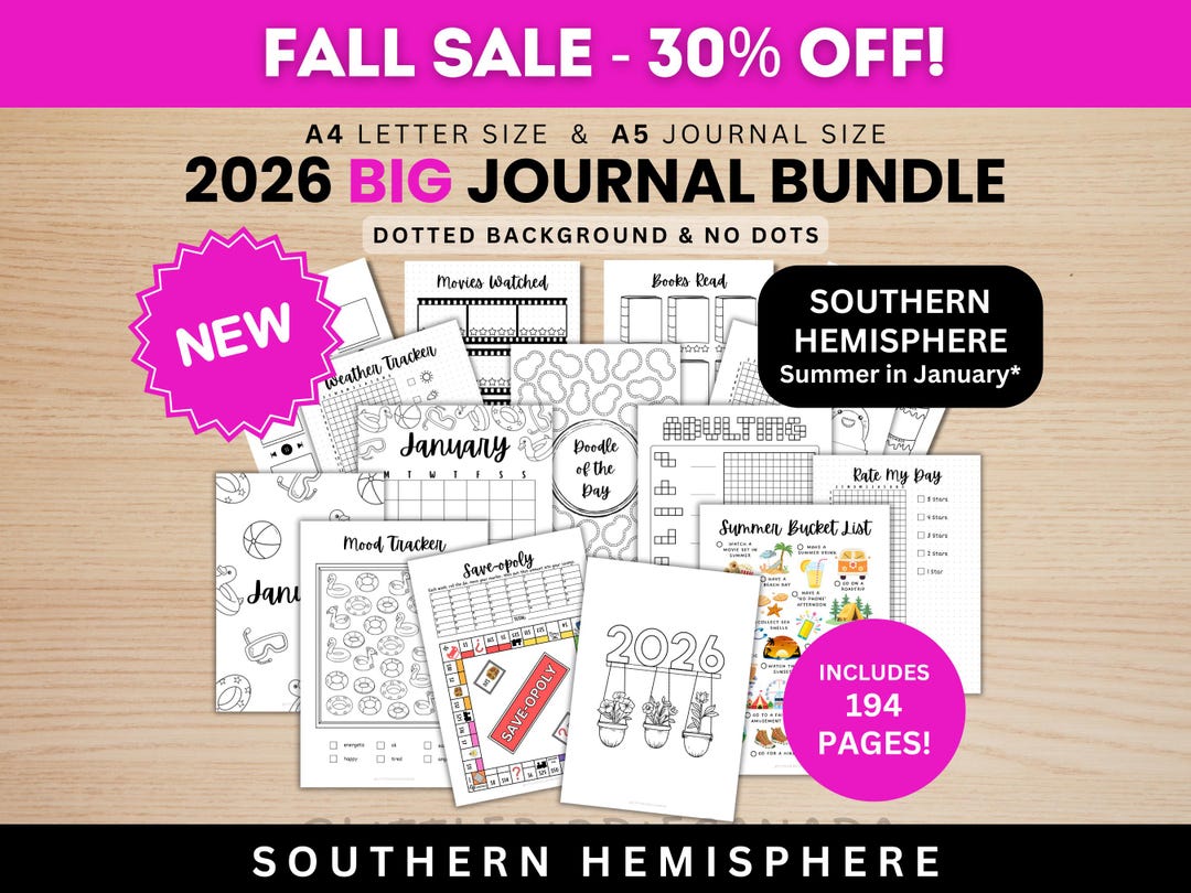 SOUTHERN HEMISPHERE 2026 BIG Journal Bundle - Printable Journal Pages ...