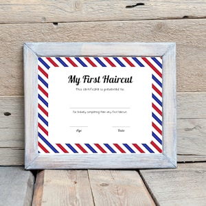 My First Haircut Certificate First Haircut Keepsake First Hair Cut ...