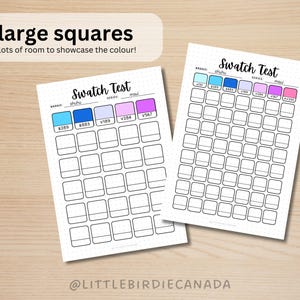 Swatch Test - PRINTABLE Journal Page - Planner Page - Color Test ...