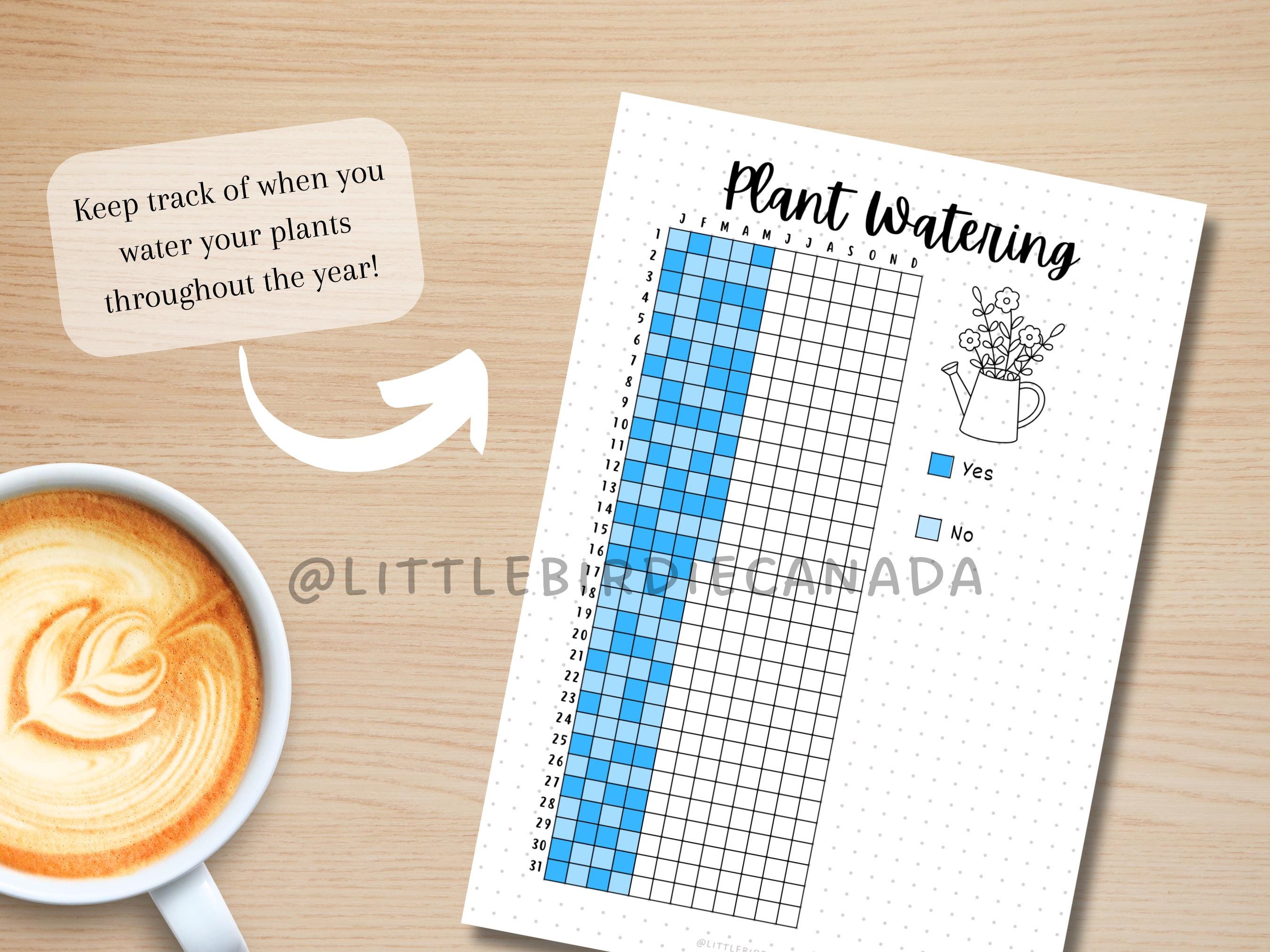 Plant Watering Tracker Yearly - PRINTABLE Journal Page - Planner Page ...