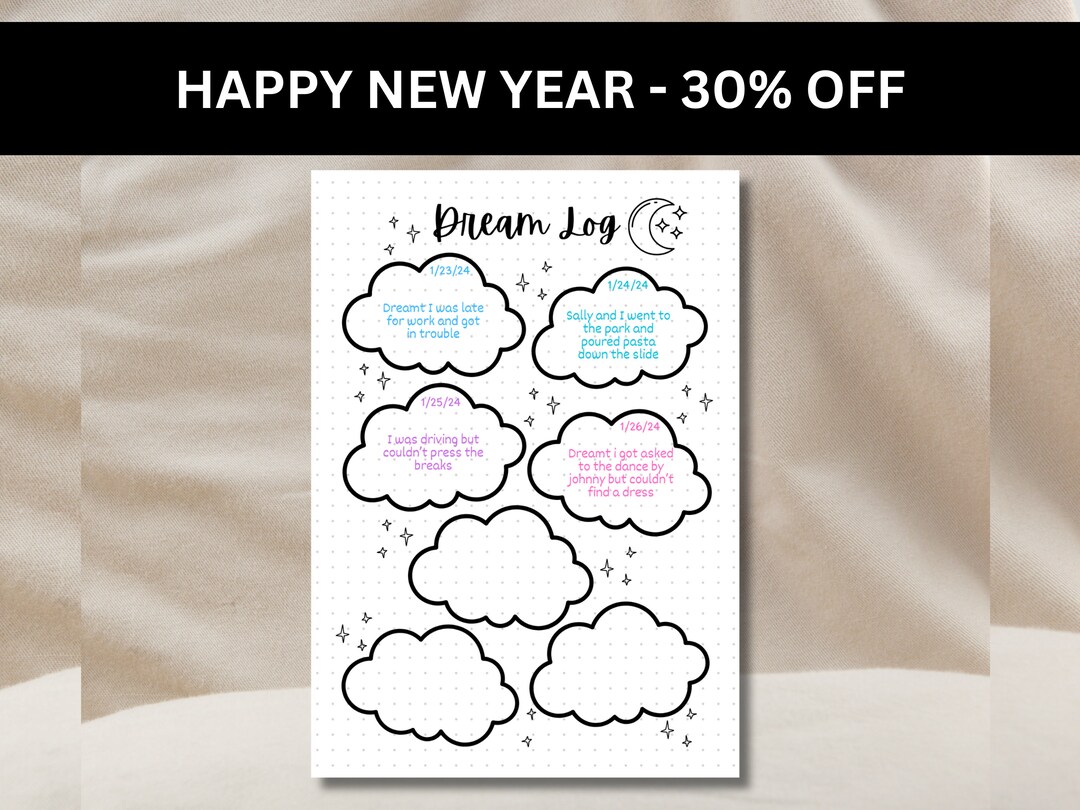 Dream Log A5 Journal Page PRINTABLE Tracker Dream Log Dream Journal ...