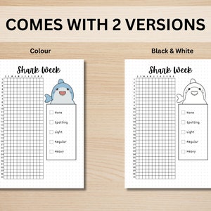 Shark Week Period Tracker PRINTABLE Journal Page Planner Page Ovulation ...