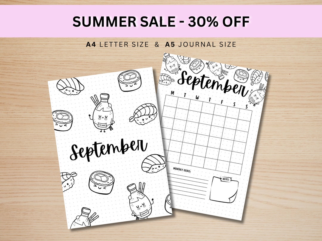 September Title Page September Calendar PRINTABLE Calendar Printable ...