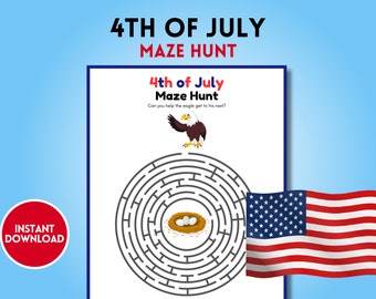 4th of July Maze Race Kids Maze Game 4th of July Games Family Games ...